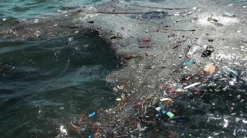 Trash and Garbage Floating on the Surface of the Water. Water Pollution ...