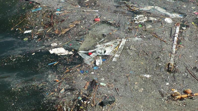 Trash and Garbage Floating on the Surface of the Water. Water Pollution ...