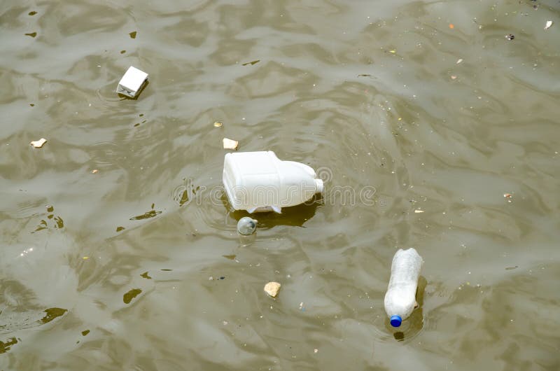 Trash and Garbage in water stock photo. Image of environment - 69235736