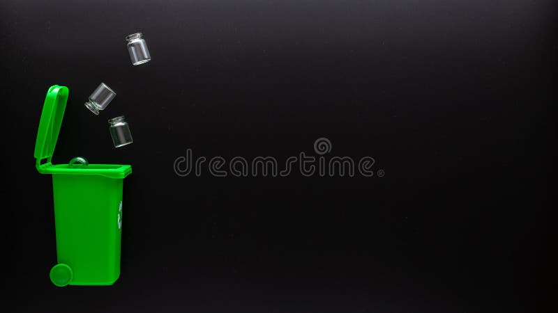 Trash Glass Recycle. Bin Container for Disposal Garbage Waste and Save ...