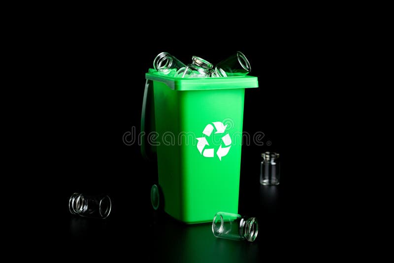 Trash Glass Sort. Bin Container for Disposal Garbage Waste and Save ...