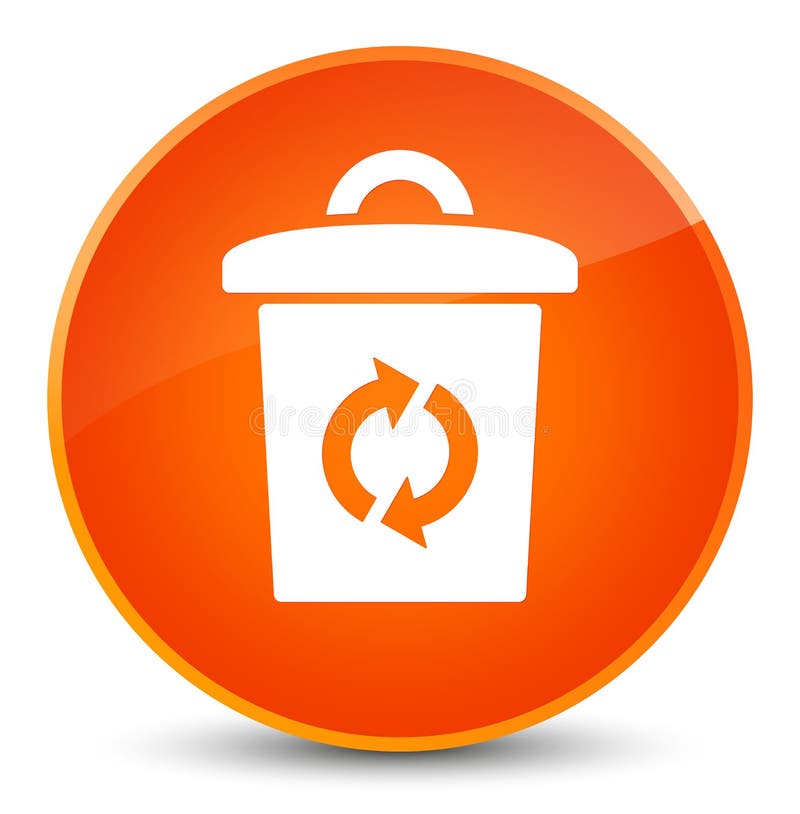 Trash Icon Elegant Orange Round Button Stock Illustration ...