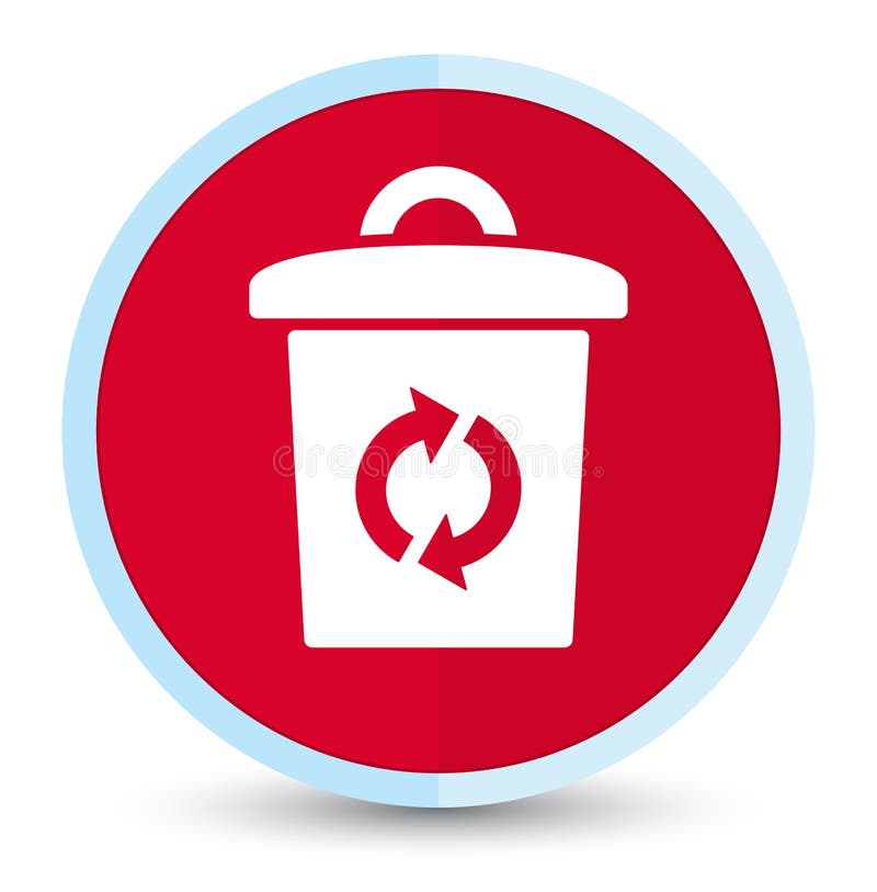 Trash Icon Flat Prime Red Round Button Stock Vector - Illustration of ...