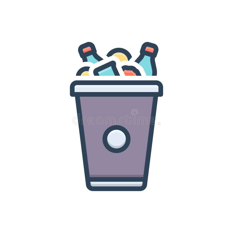 Color Illustration Icon for Trash, Garbage and Waste Stock Illustration ...