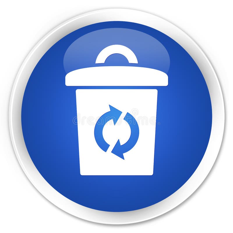 Trash Icon Premium Blue Round Button Stock Illustration - Illustration ...