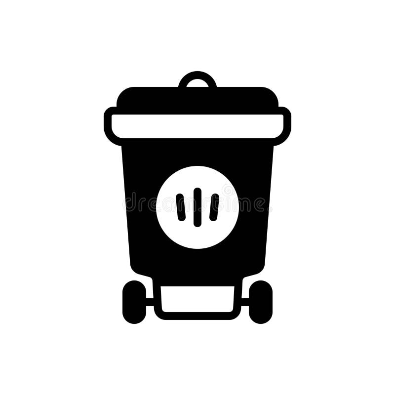 Black Solid Icon for Trash, Refuse and Sweepings Stock Vector ...