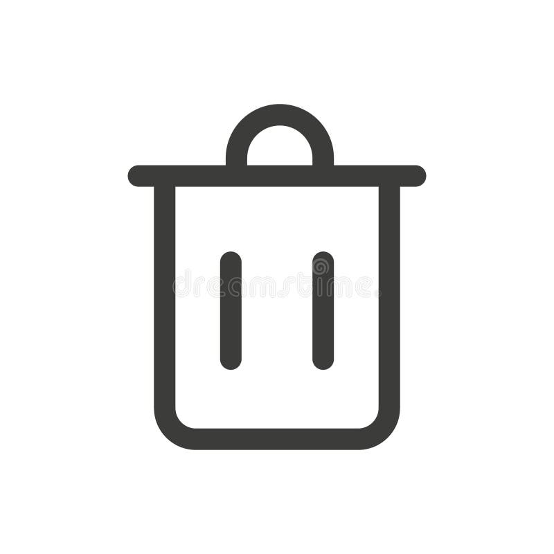 Trash Icon Simple Outline Vector Logo Stock Vector - Illustration of ...