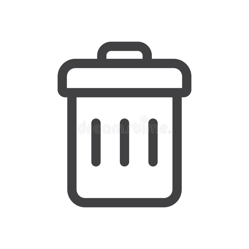 Trash Icon Simple Outline Vector Logo Stock Vector - Illustration of ...