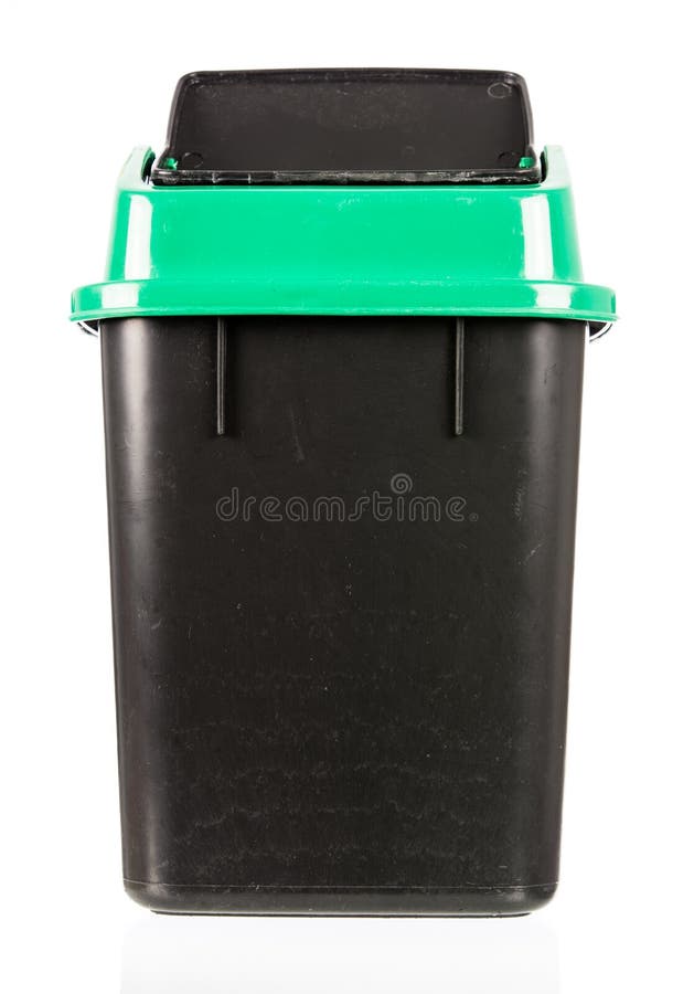 Trash Isolated Dirty Old Black Bin Isolated Stock Photo - Image of ...