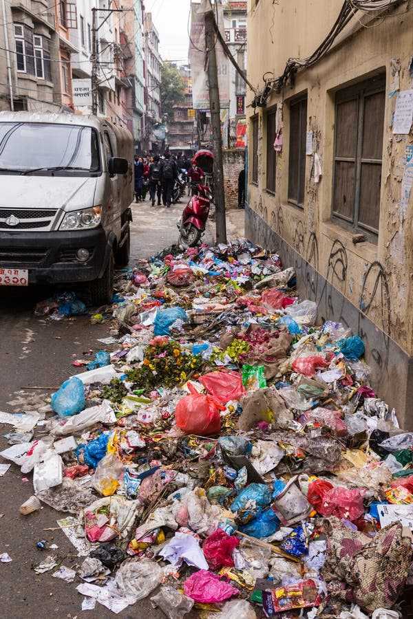 Trash bin in Nepal. editorial stock photo. Image of dump - 164710278