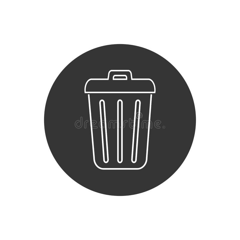 Trash Line Icon Set in Trendy Flat Design. Vector Stock Vector ...