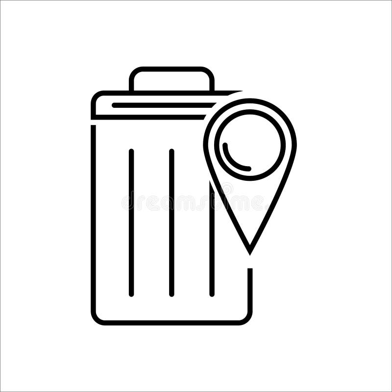Trash Location Icon on White Background. Vector Illustration Stock ...