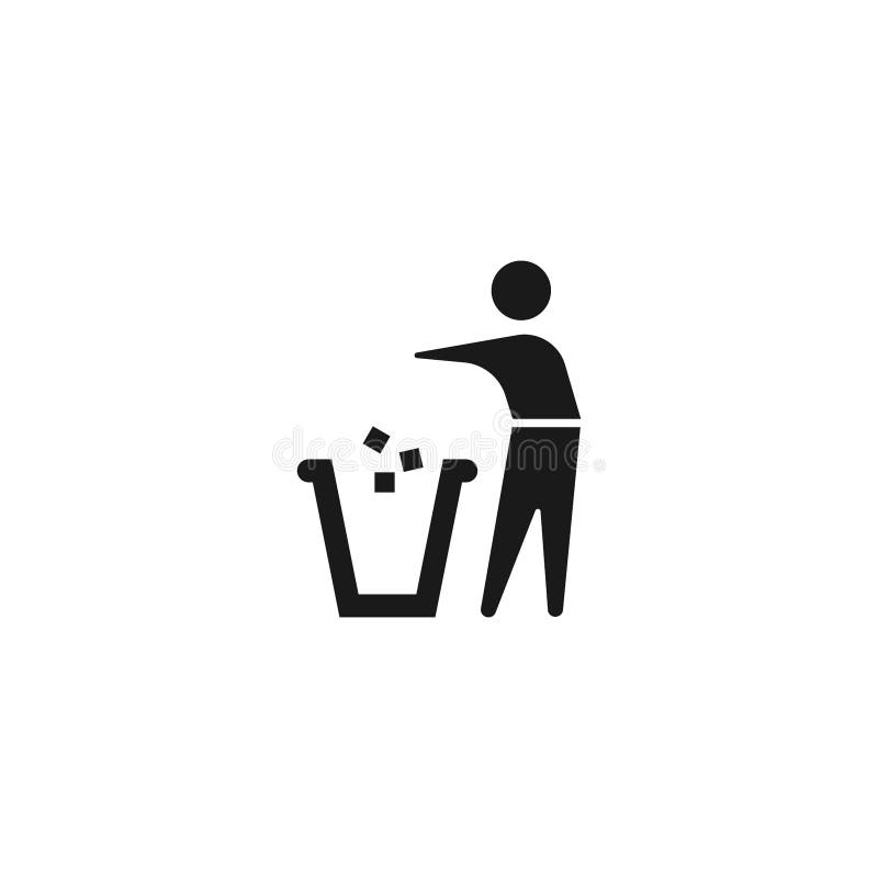 Trash and man icon vector stock vector. Illustration of conservation ...