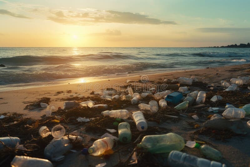 Trash on the Ocean Shore. Problem of Pollution and Ecology of the Sea ...