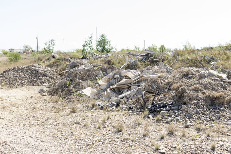 Trash dumped in empty lot stock photo. Image of natural - 112778250