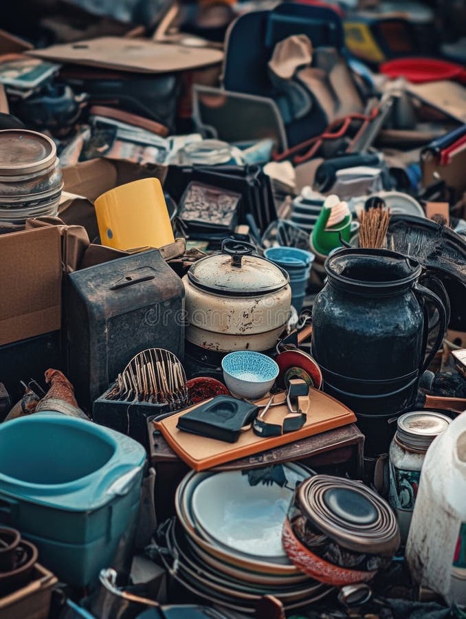 Trash Pile of Various Objects Stock Image - Image of generated, trash ...