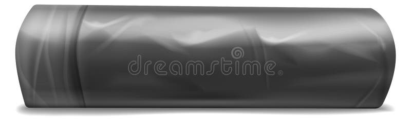 Garbage Bag Mockup. Realistic Blue Plastic Sack Roll Stock Illustration ...