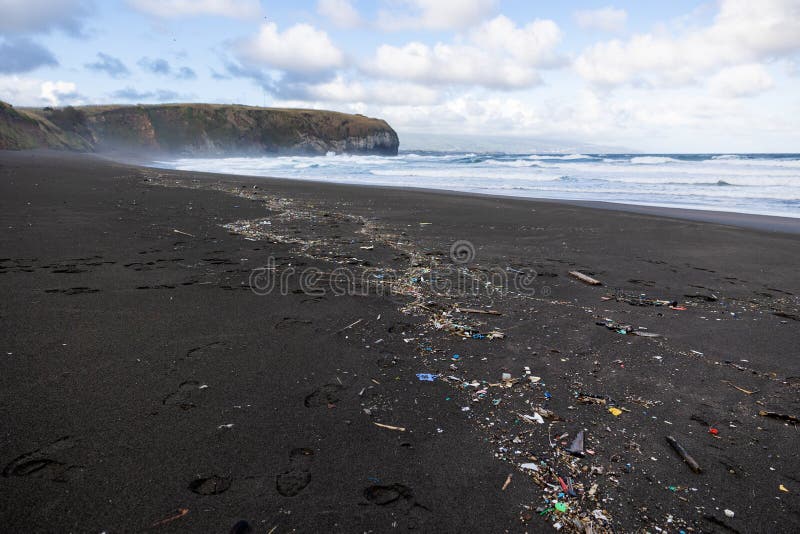 Trash in the Sand, Plastic Waste by the Ocean, Sad and Unsustainable ...