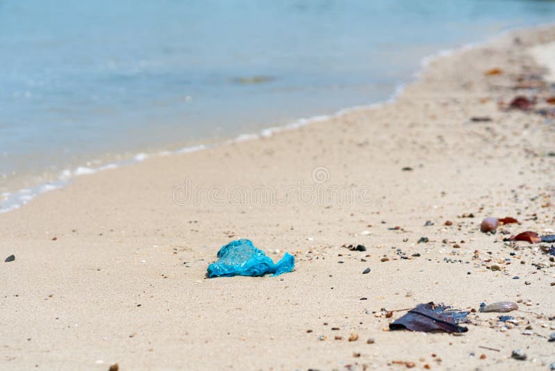 Trash on the Sandy Beach Left by Vacationers Stock Image - Image of ...