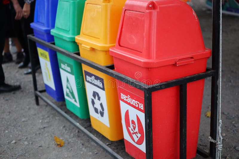 Trash that Separates Colors, Recycling, Reuse Stock Photo - Image of ...