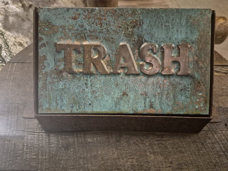 A trash sign stock image. Image of number, wood, carving - 361939411