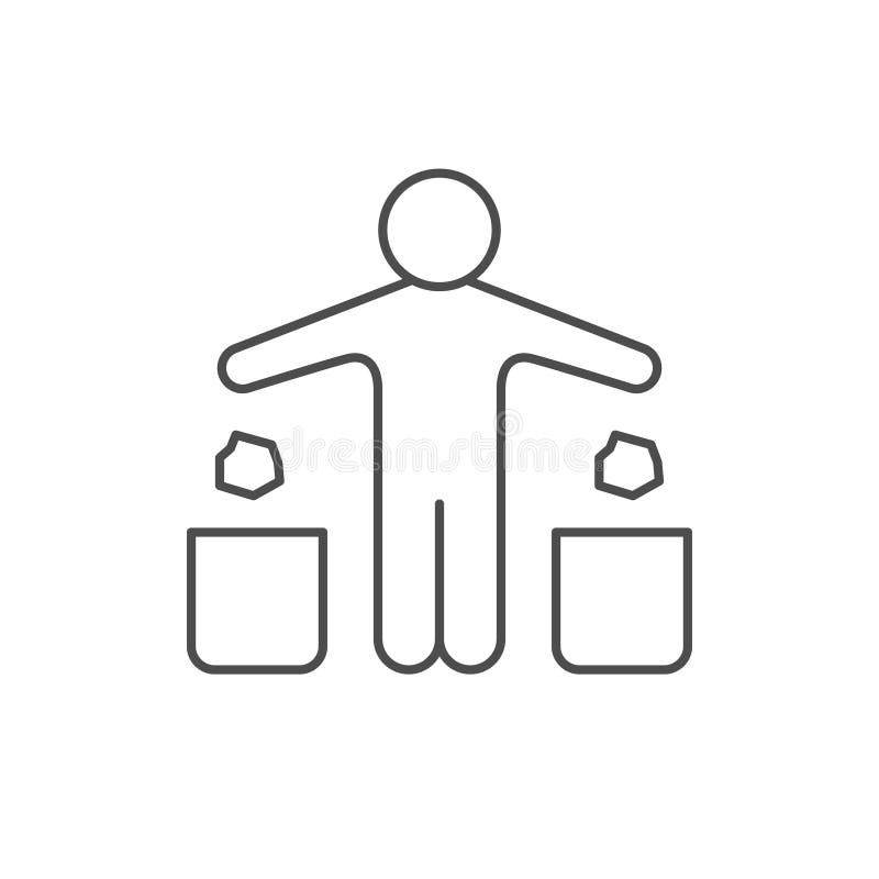 Trash Sorting Line Outline Icon Stock Vector - Illustration of zero ...