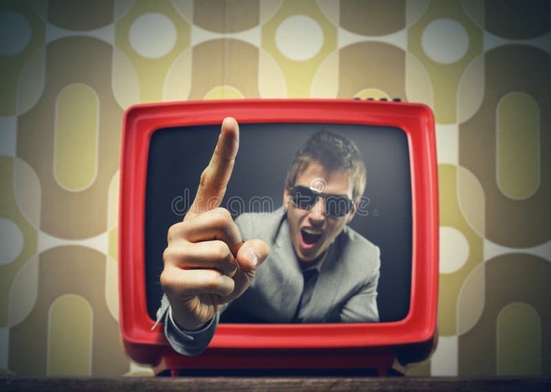 Angry TV-man stock image. Image of entertainment, rage - 26336549