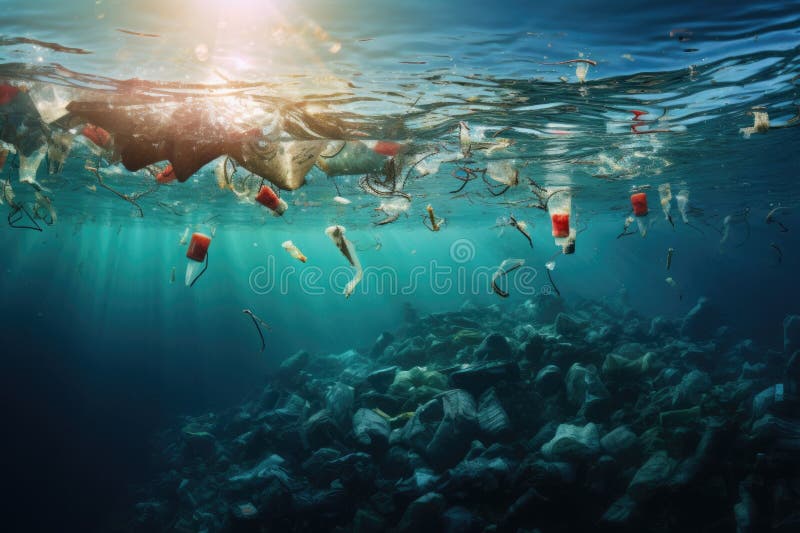 Trash Underwater in the Ocean. Problem of Pollution and Ecology of the ...