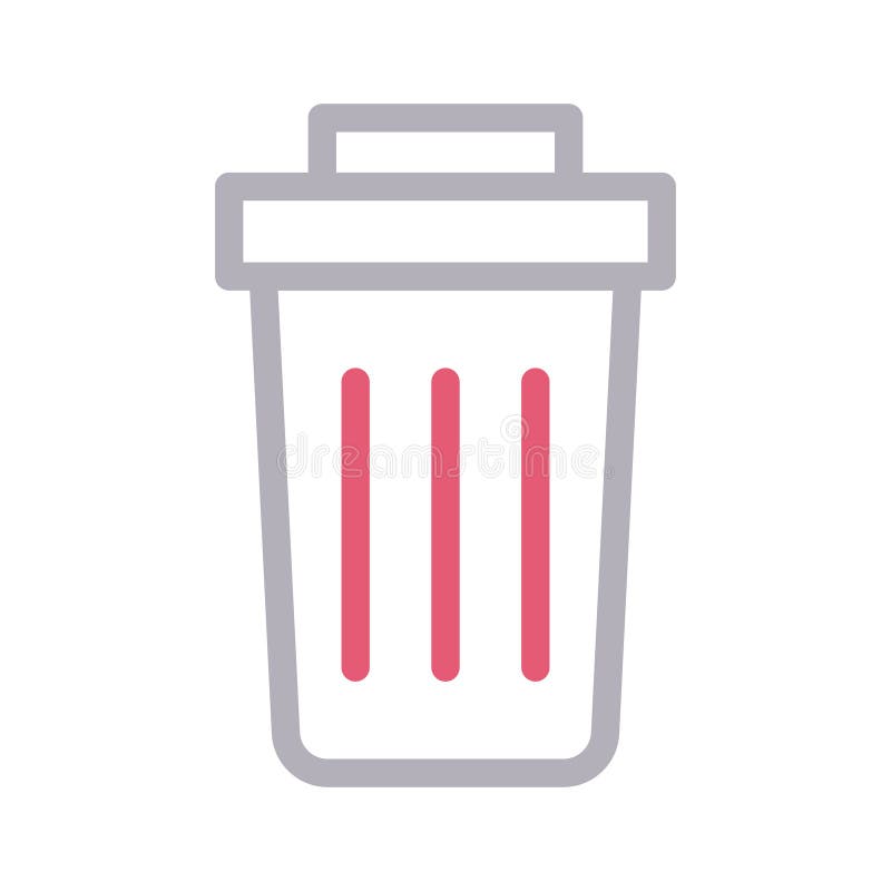 Trash Bin Thin Line Icon, Garbage Filled Outline Vector Logo Ill Stock ...