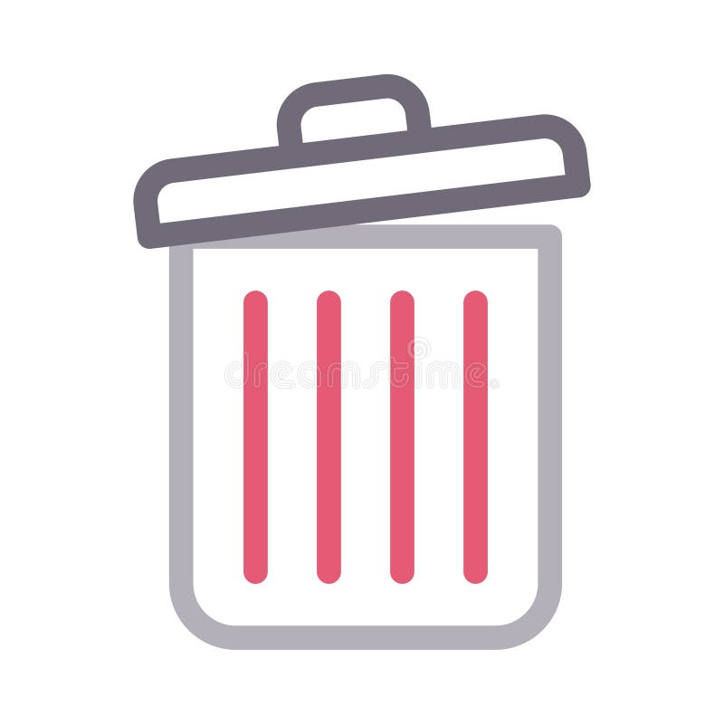 Trash Bin Thin Line Icon, Garbage Filled Outline Vector Logo Ill Stock ...