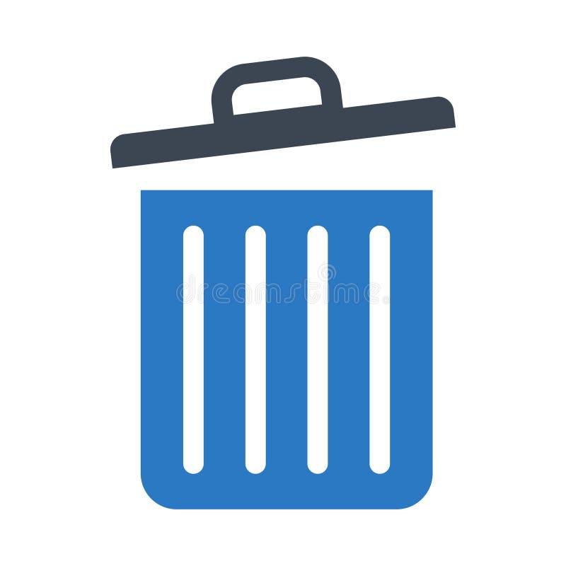 Trash Glyph Color Flat Vector Icon Stock Illustration - Illustration of ...