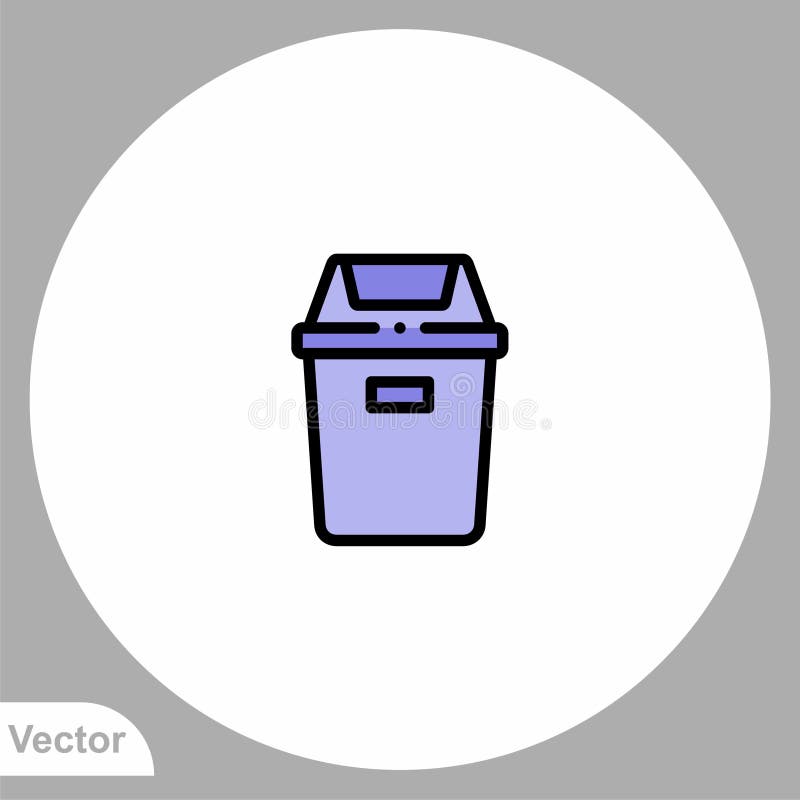 Trash Vector Icon Sign Symbol Stock Vector - Illustration of clean ...