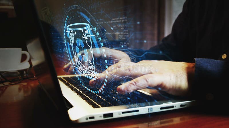 Trash and Delete Bin Symbol and Man Typing Keyboard Stock Footage - Video of computer ...