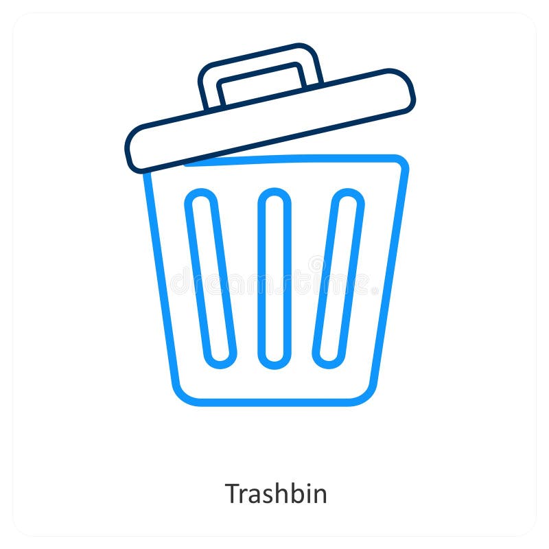 Trashbin and Dustbin Icon Concept Stock Vector - Illustration of vector ...