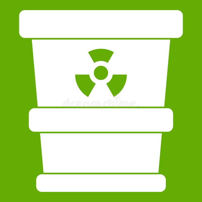Trashcan Containing Radioactive Waste Icons Set Stock Vector ...