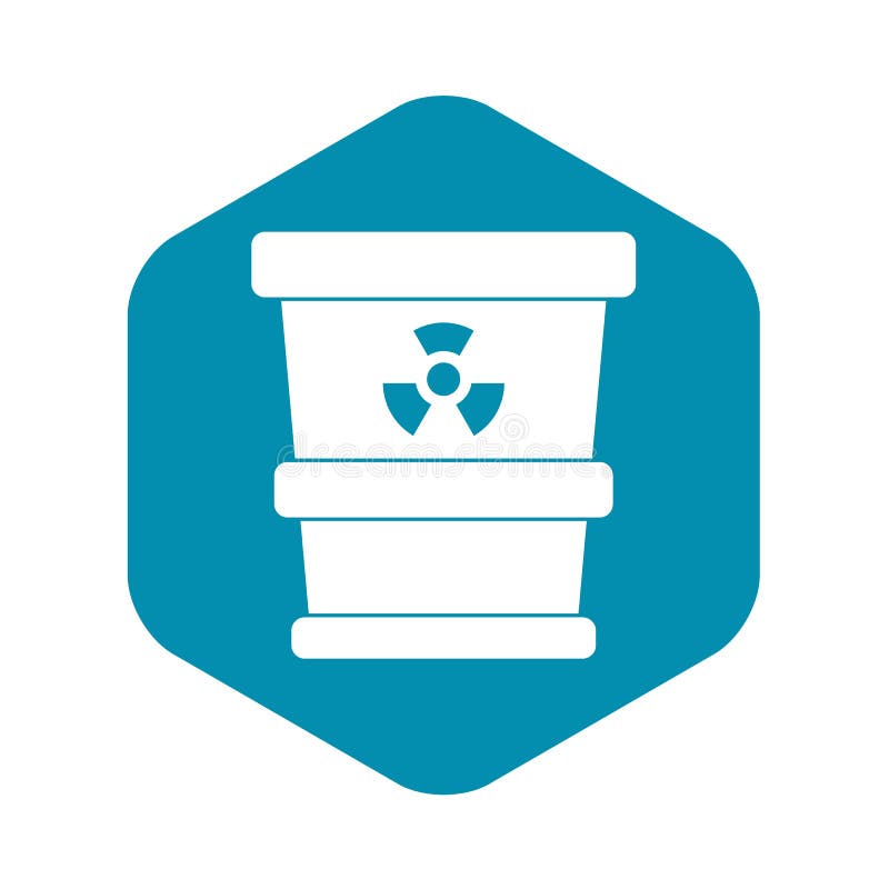 Trashcan Containing Radioactive Waste Icon Stock Vector - Illustration ...