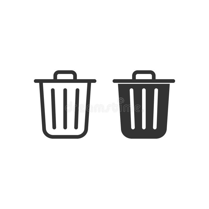 Trashcan Icon. Carbage Can Symbol. Flat Shape Delete Sign. Trash ...