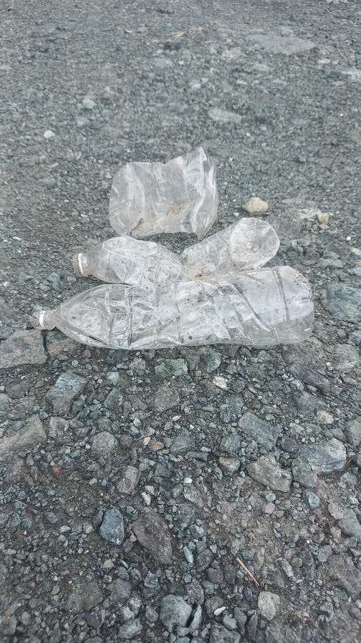 Trashed of Bottles Plastic with Compress Stock Image - Image of plastic ...