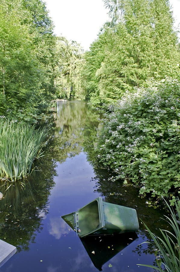 Trashed River stock image. Image of littering, bushes - 31418371