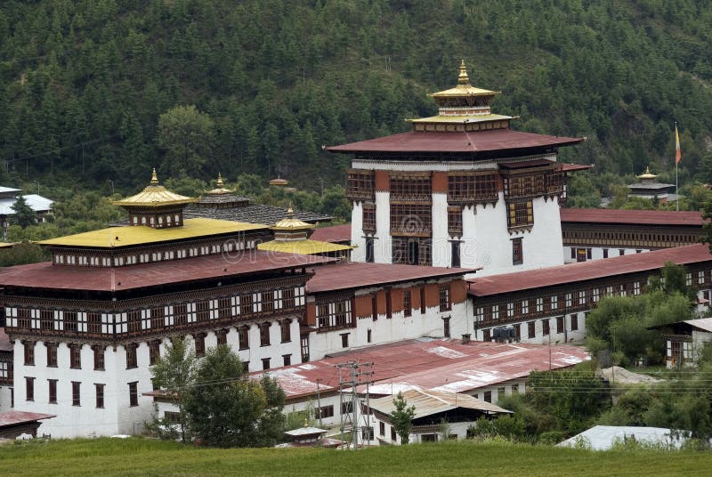 Trashi Chhoe Dzong, Timbu, Bhután Imagen de archivo - Imagen de ...