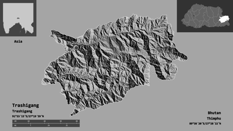 Trashigang, District of Bhutan,. Previews. Bilevel Stock Illustration ...