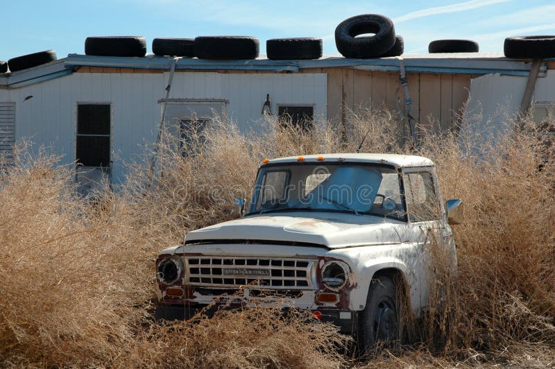 Single Wide Retro Trailer House Rusty Trash Trashy Mobile Home Stock ...