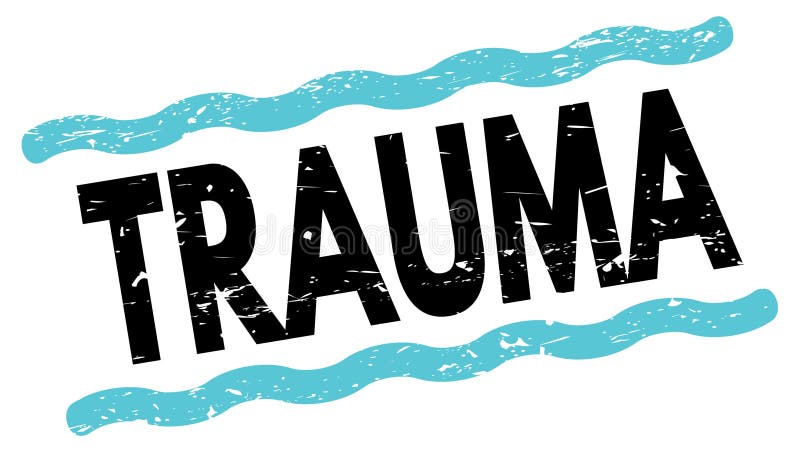 TRAUMA Text on Blue-black Lines Stamp Sign Stock Illustration ...