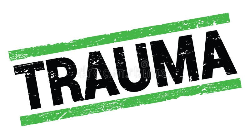 TRAUMA Text on Green Rectangle Stamp Sign Stock Illustration ...