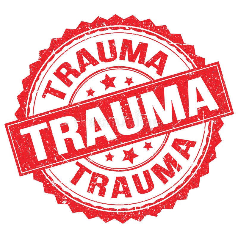 TRAUMA Text on Red Round Stamp Sign Stock Illustration - Illustration ...