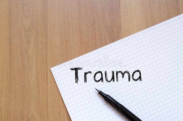 Trauma write on notebook stock photo. Image of therapy - 88511226