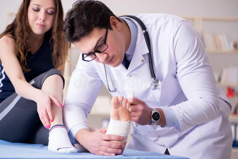 The Traumatologist is Taking Care of the Patient Stock Photo - Image of ...
