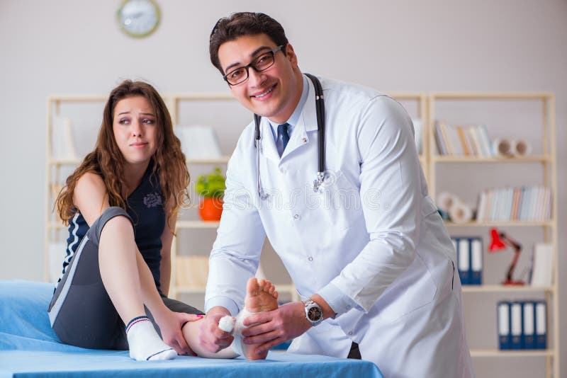 The Traumatologist is Taking Care of the Patient Stock Image - Image of ...