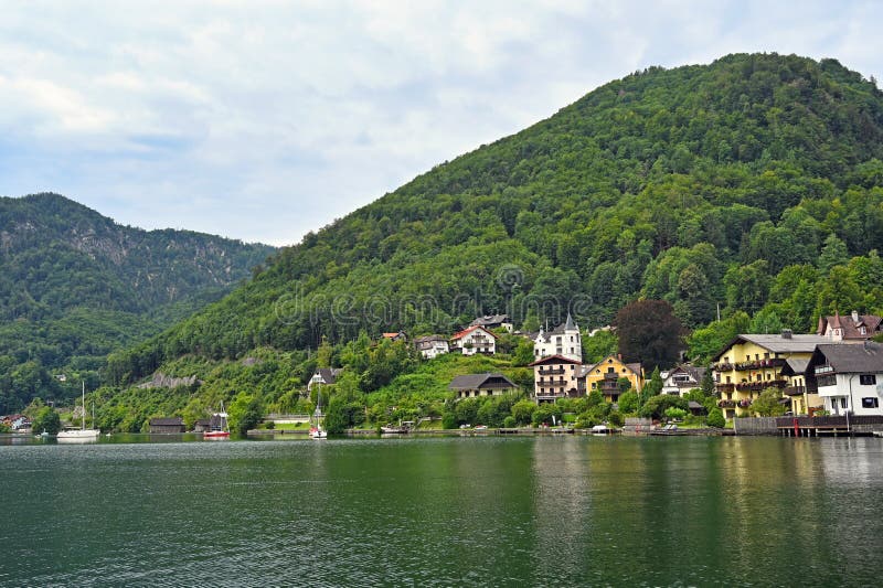 Traunkirchen on Lake Traun Traunsee in Austria Stock Image - Image of ...