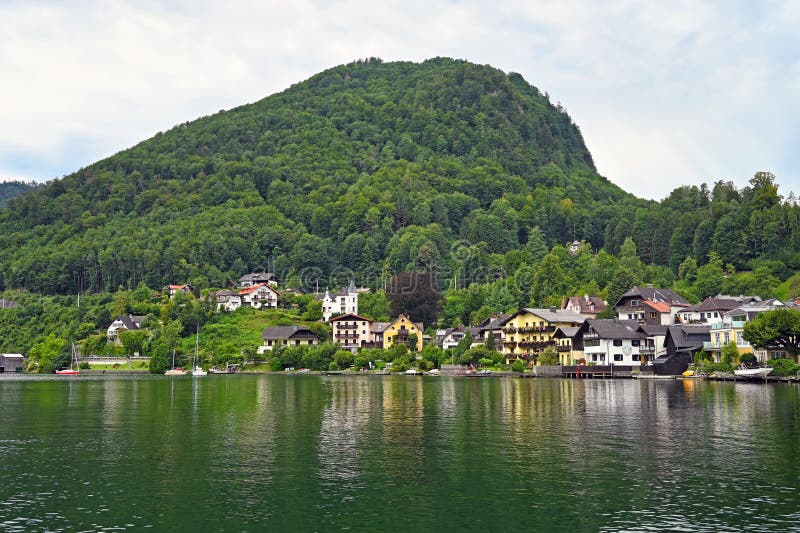 Traunkirchen on Lake Traun Traunsee in Austria Stock Image - Image of ...